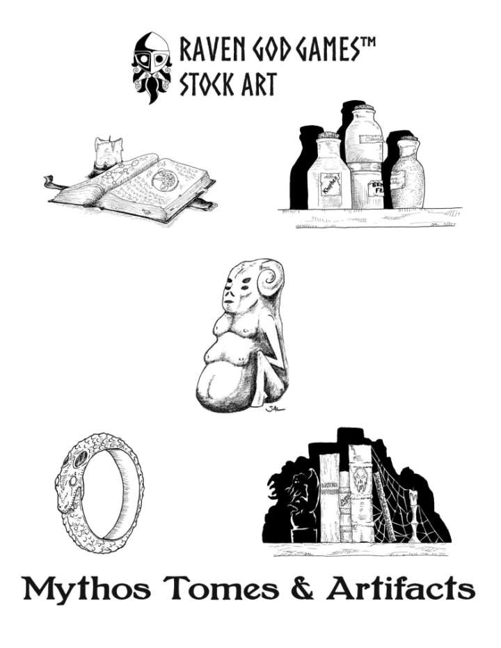 RGG Stock Art: Mythos Tomes & Artifacts - Raven God Games | DriveThruRPG