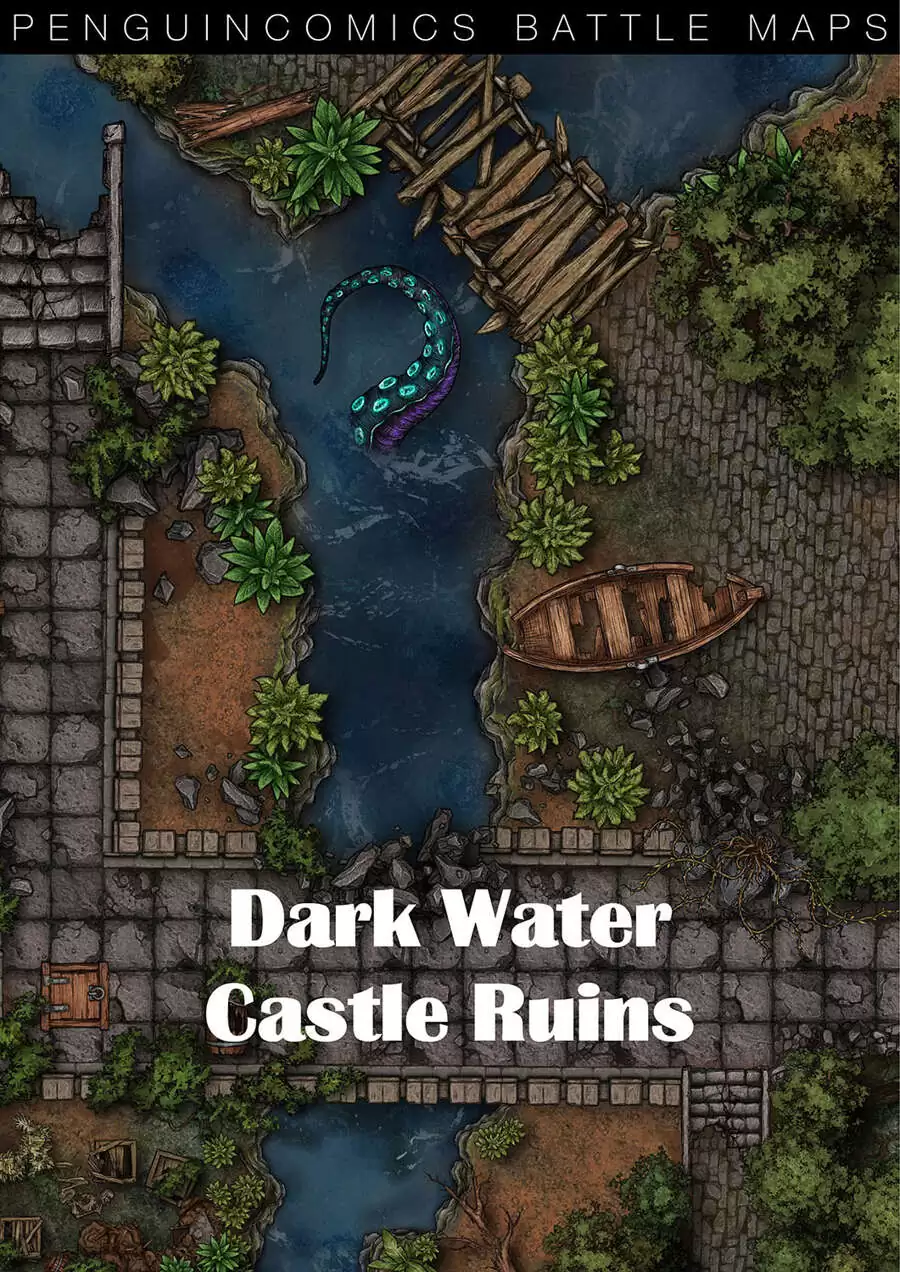 Battle Maps: Dark Water Castle Ruins - Fantasy Map - PenguinComics ...