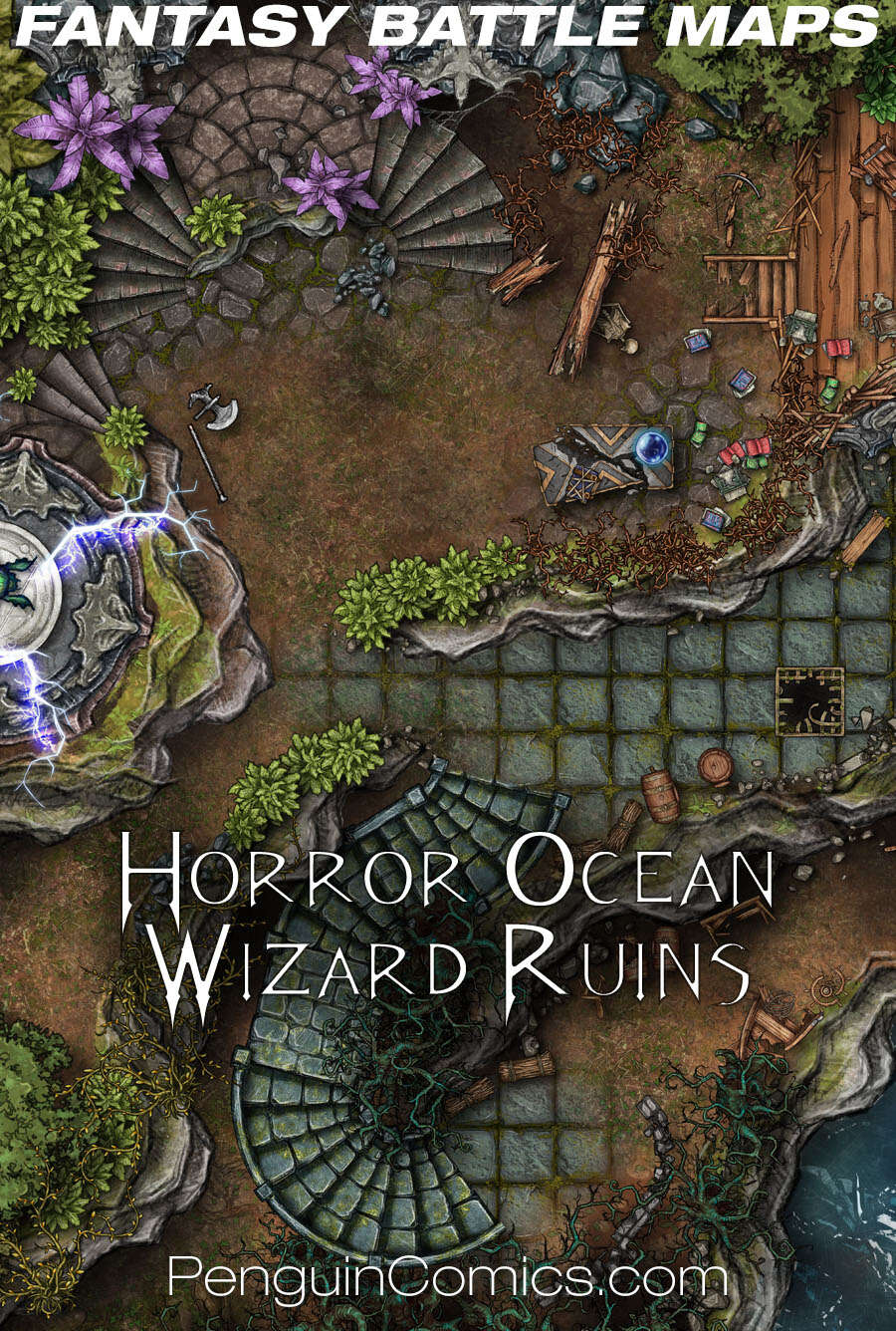 Battle Maps: Horror Ocean Wizard Ruins - PenguinComics | VTT Battle ...