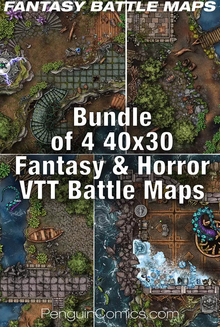 Fantasy & Horror Battle Maps (40x30 VTT) [BUNDLE] - PenguinComics | VTT ...