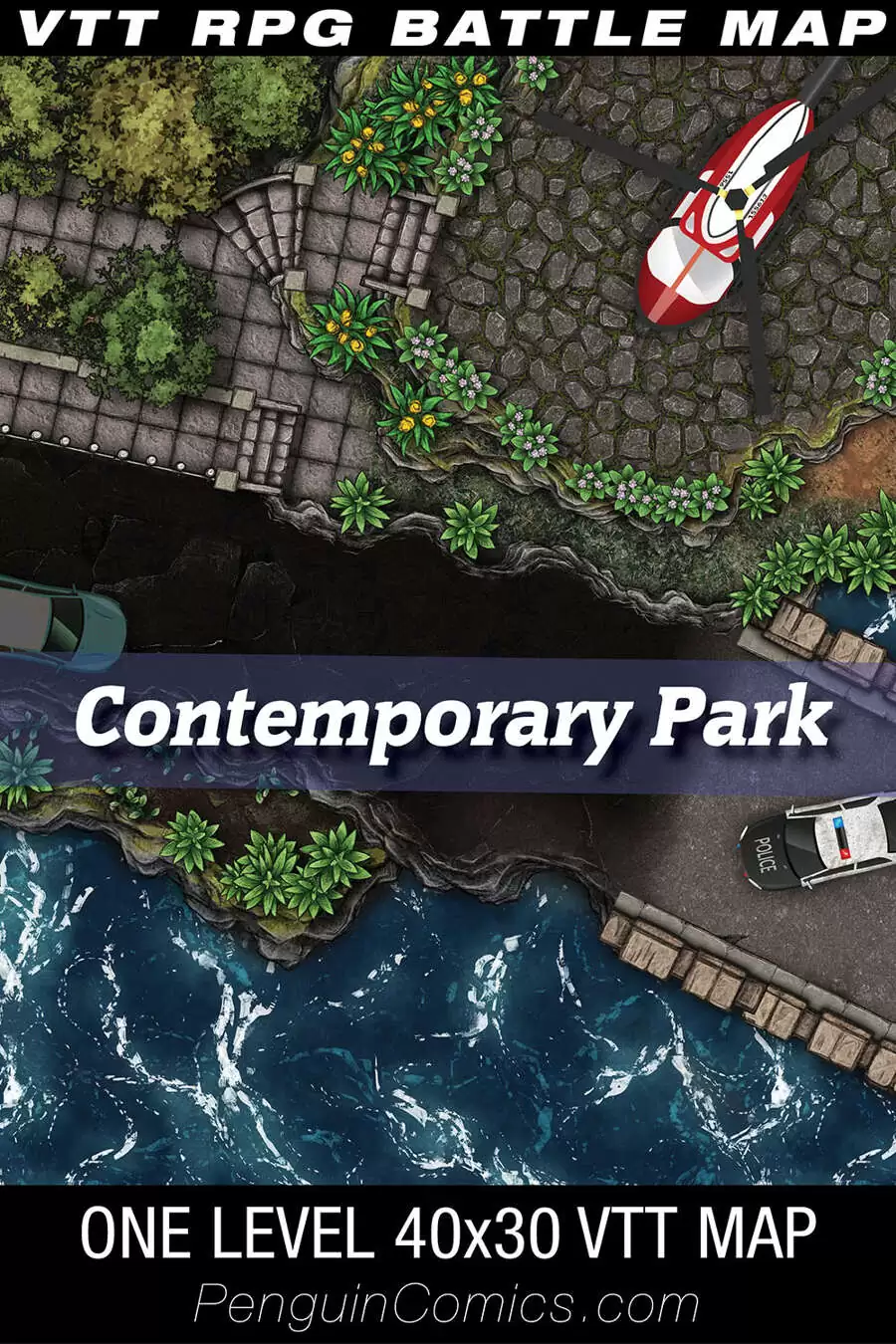 VTT Battle Maps: Contemporary Park - 40x30 - PenguinComics | VTT Battle ...