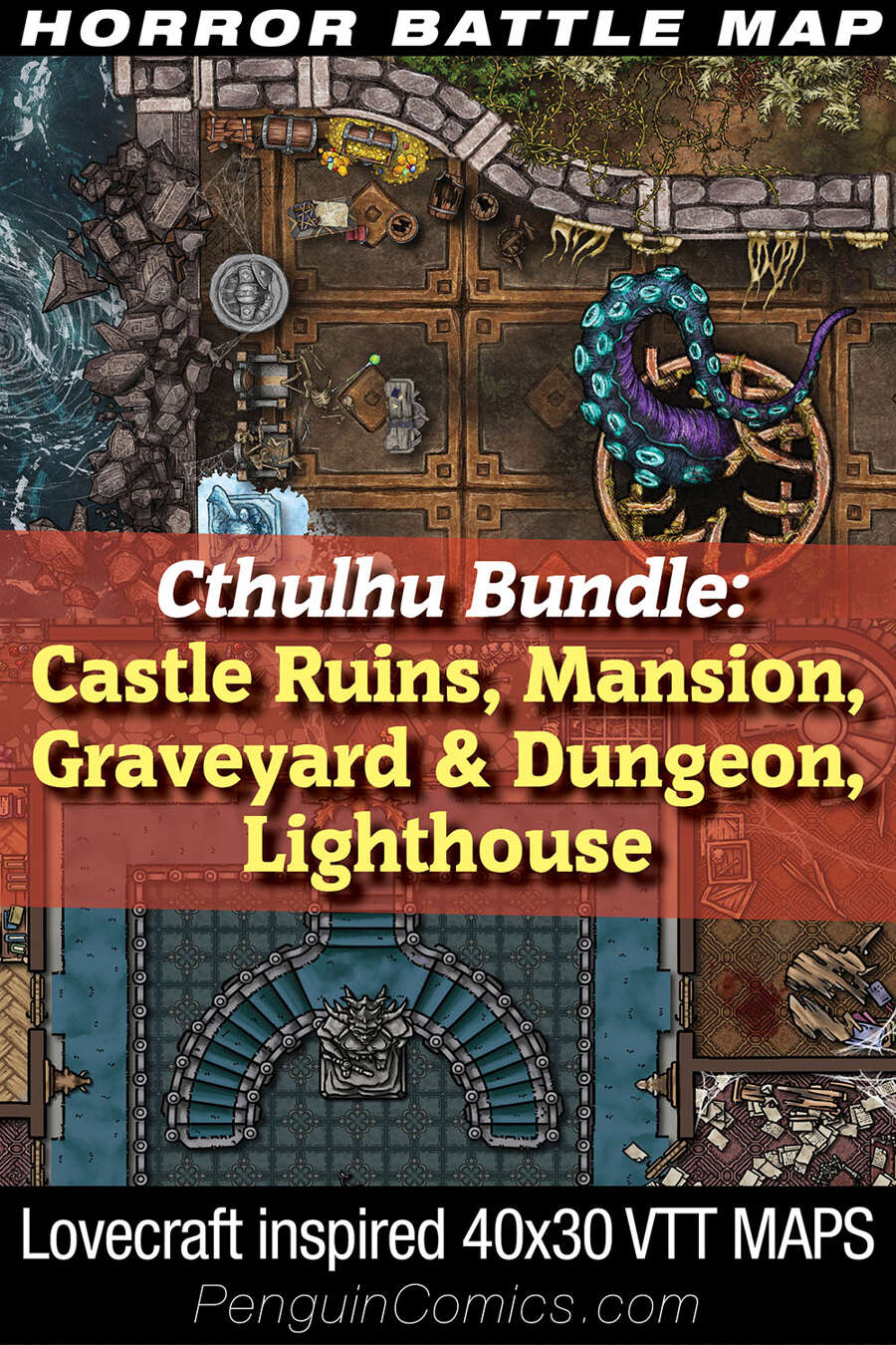 VTT Battle Maps: Cthulhu/Lovecraftian Maps - 40x30 [BUNDLE ...
