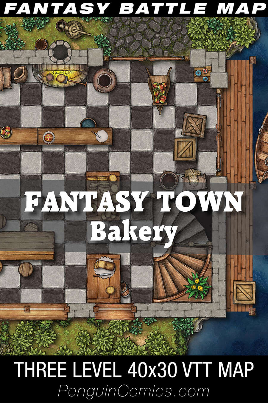 VTT Battle Maps - Fantasy Town: Bakery - 40x30, 3 Levels ...