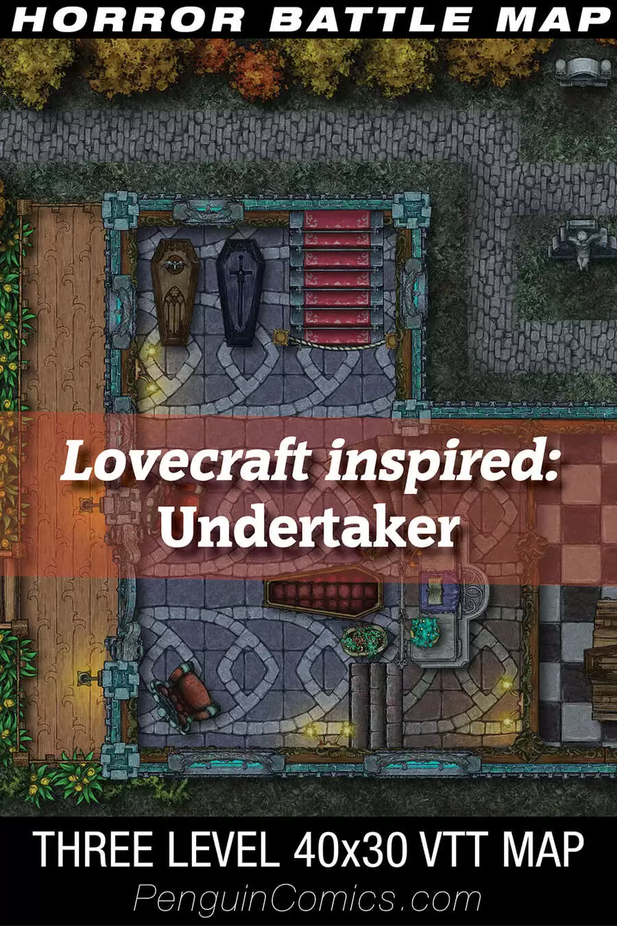 VTT Battle Maps - Lovecraft inspired: Undertaker - 40x30, 3 Levels ...