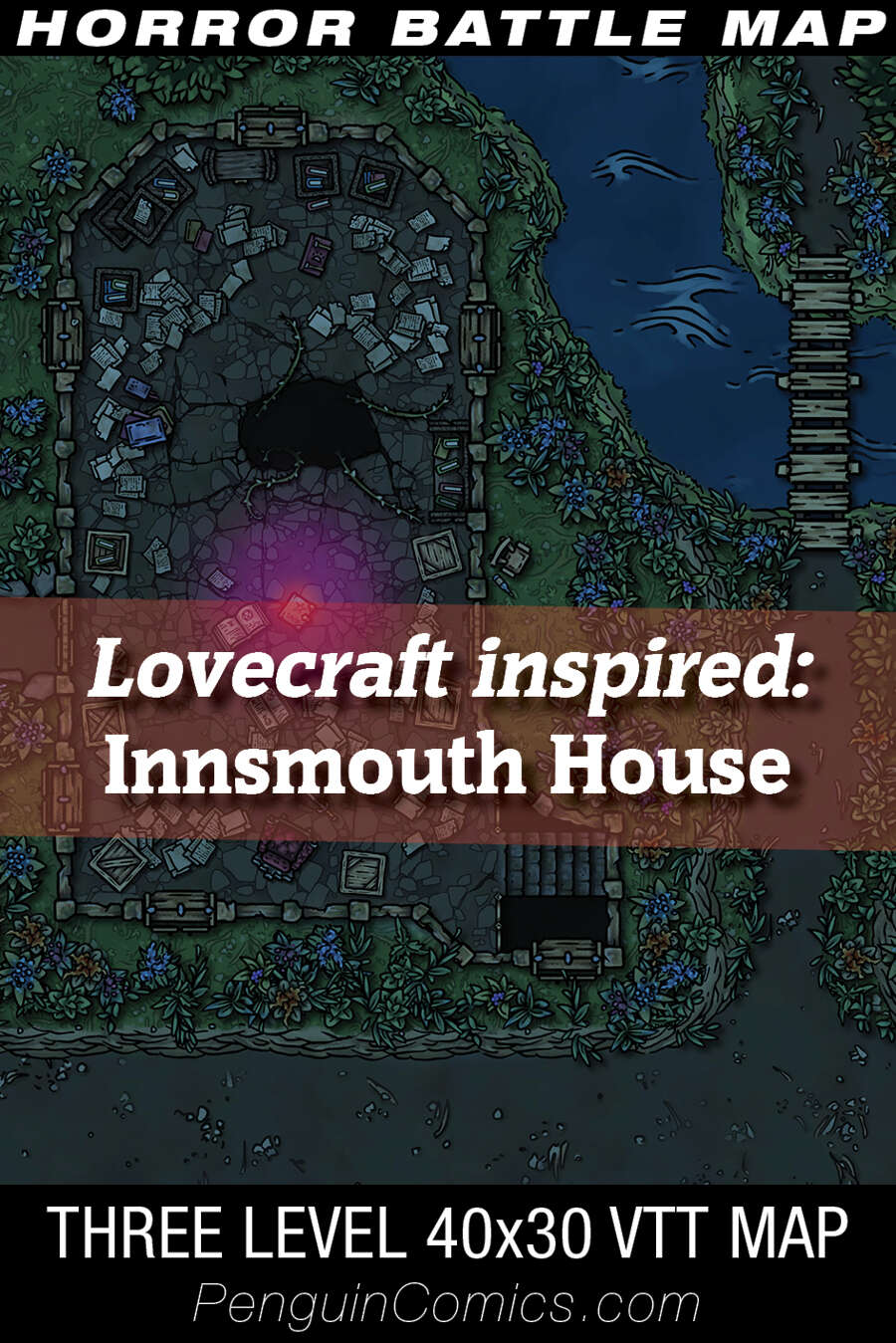 VTT Battle Maps Lovecraft Inspired: Mystic Lake Two 40x30