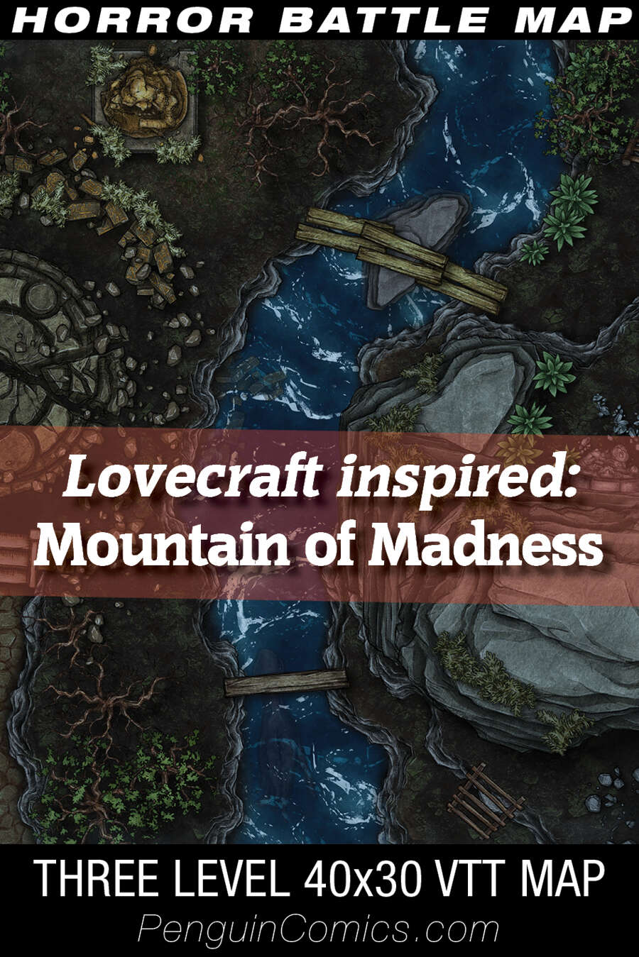 VTT Battle Maps - Lovecraft inspired: Mountain of Madness - 40x30, 3 ...