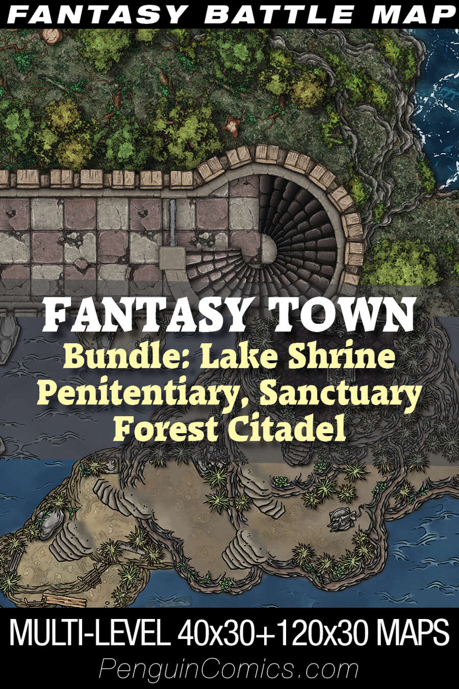 VTT Battle Maps: Fantasy Town X | 40x30+120x30 Maps [BUNDLE ...