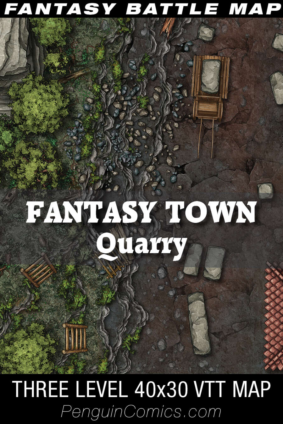 VTT Battle Maps - Fantasy Town: Quarry - 40x30, 3 Levels ...