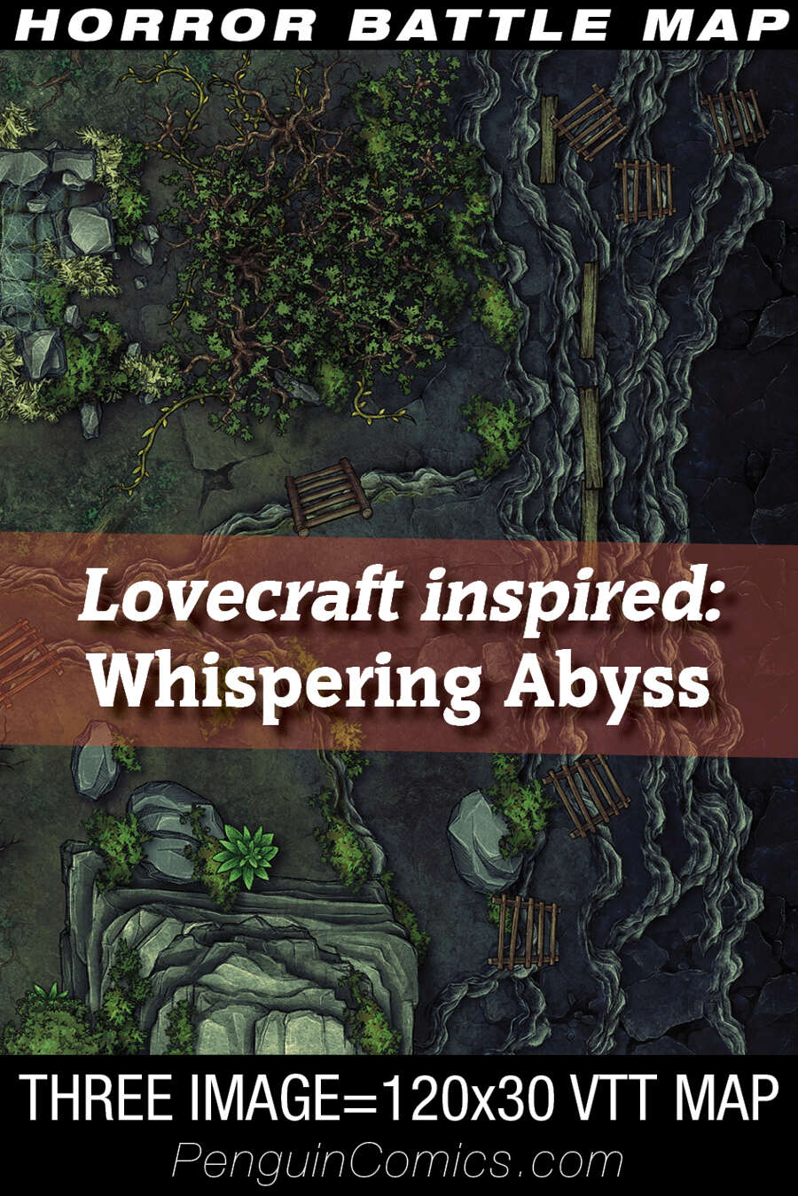 VTT Battle Maps - Lovecraft inspired: Whipsering Abyss - 40x30, 3 ...