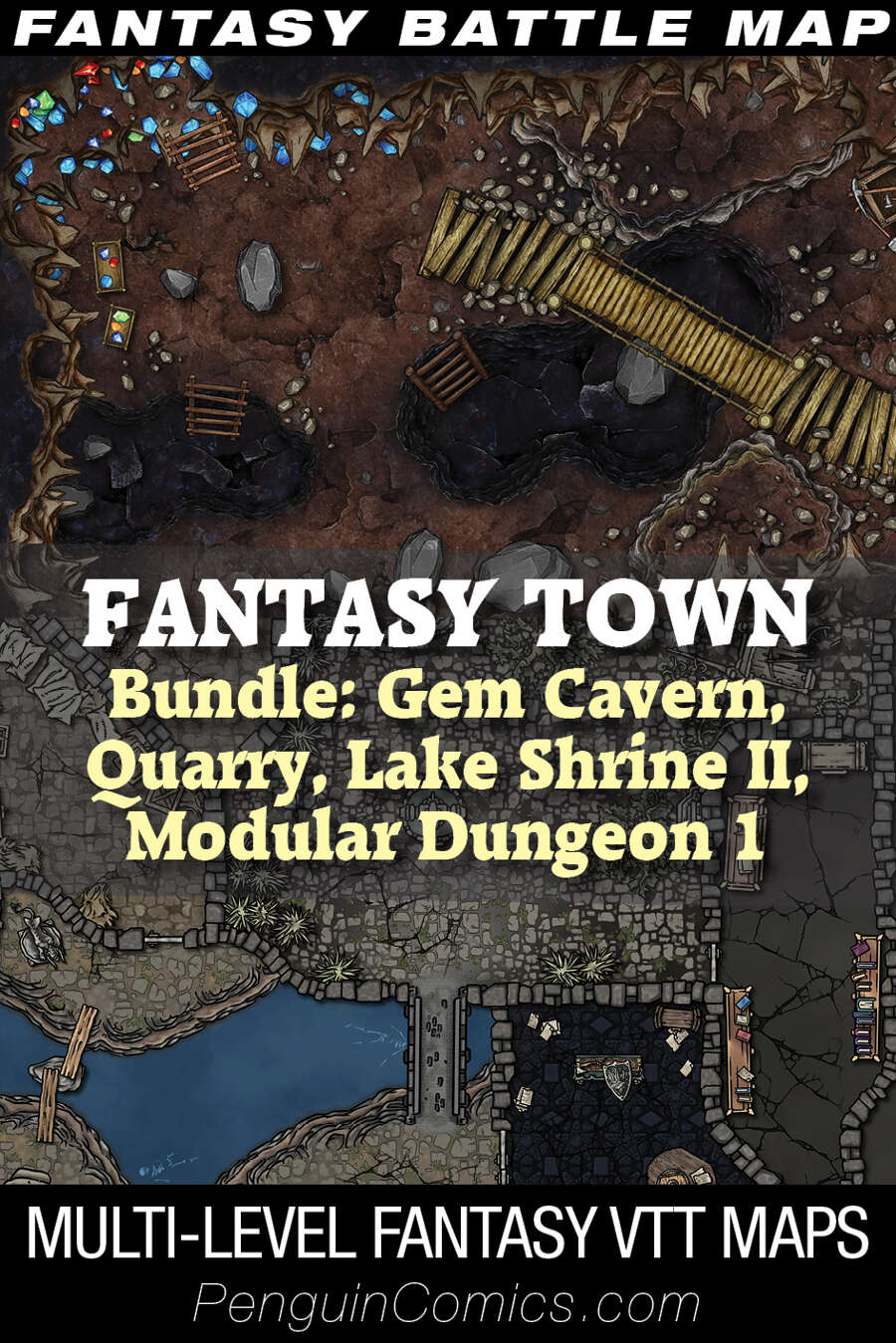 VTT Battle Maps: Fantasy Town XI | Multi-level Maps [BUNDLE ...