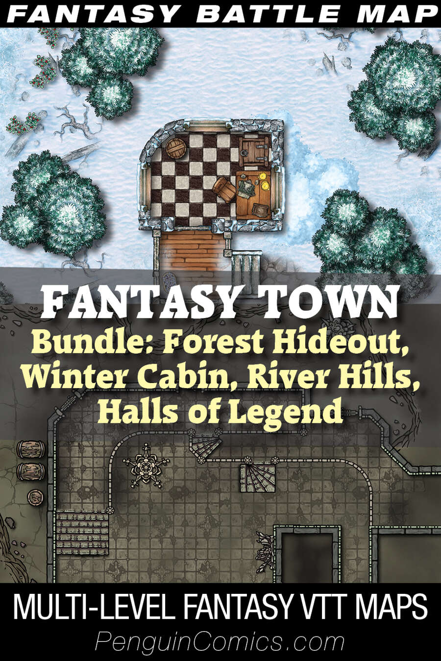 VTT Battle Maps: Fantasy Town XII | Multi-level Maps [BUNDLE ...