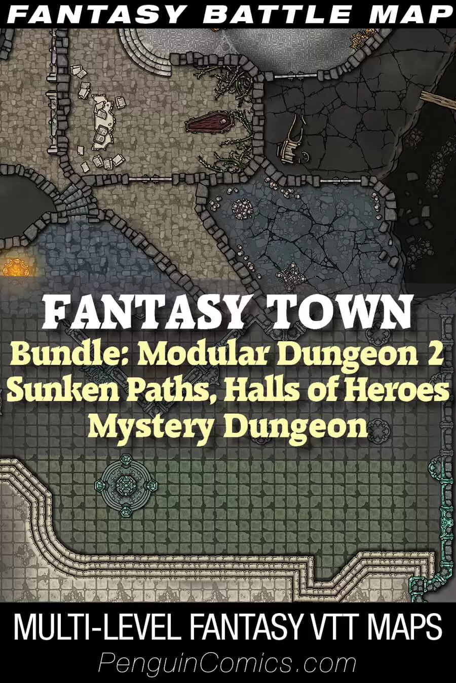 VTT Battle Maps: Fantasy Town XIII | Multi-level Maps [BUNDLE ...