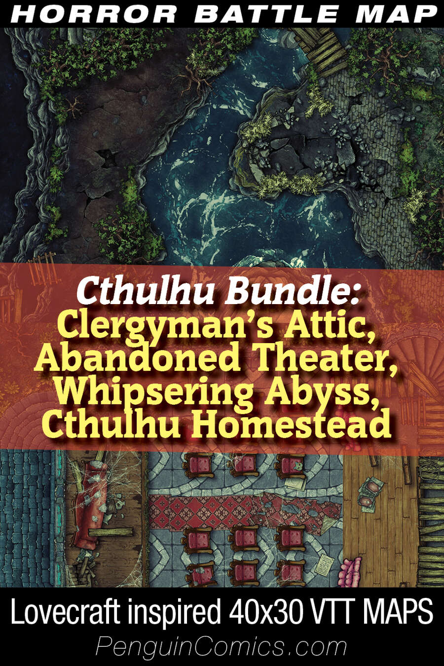 VTT Battle Maps: Cthulhu/Lovecraftian Maps IV [BUNDLE] - PenguinComics ...