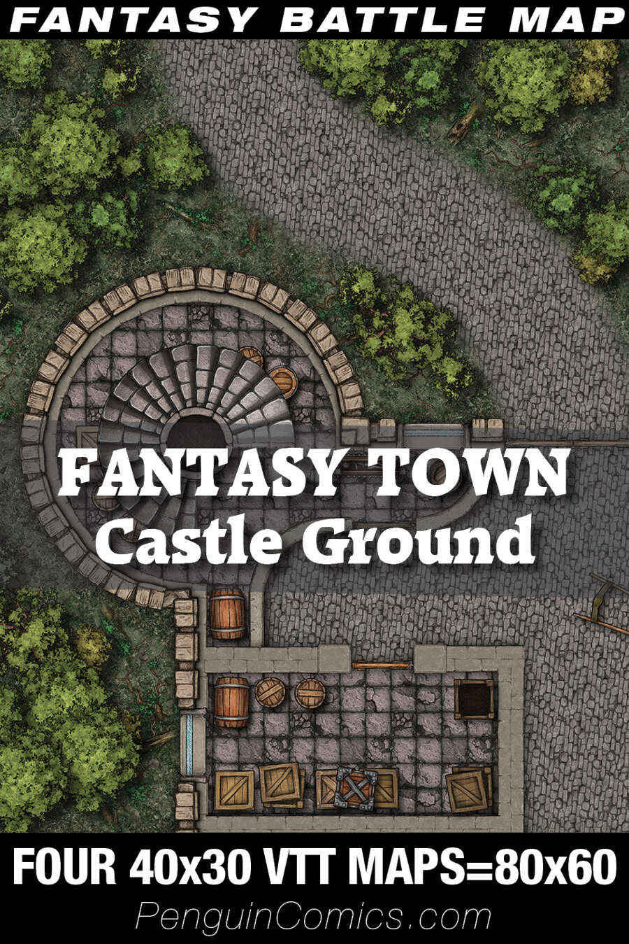 VTT Battle Maps - Fantasy Town: Castle - Ground Floors - 4 images ...