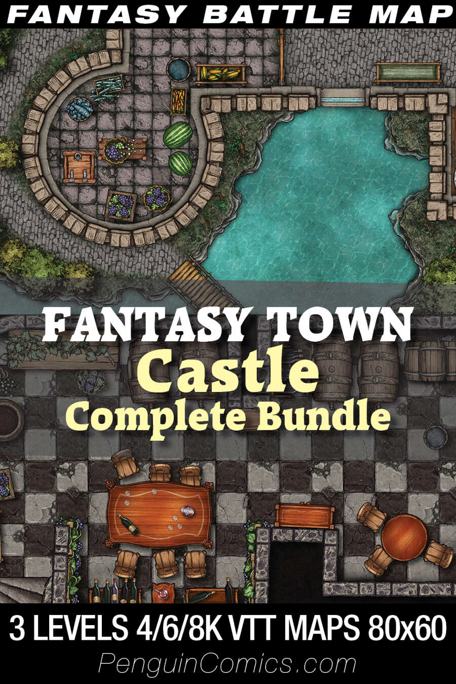 VTT Battle Maps: Fantasy Town XV | Complete Castle Map [BUNDLE ...