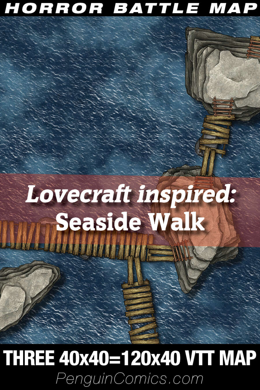 VTT Battle Maps - Lovecraft inspired: Seaside Walk - Three 40x40 maps ...