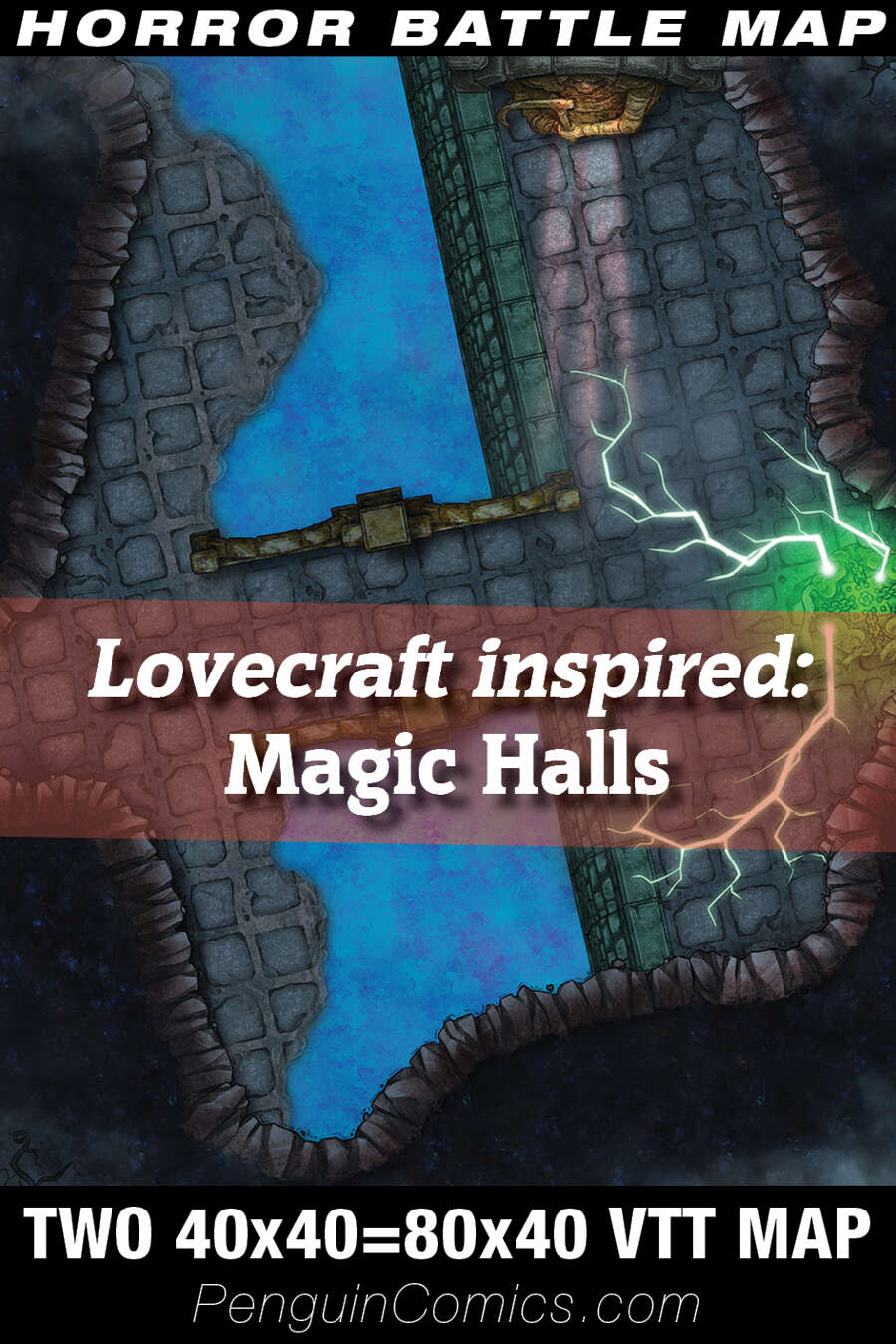 VTT Battle Maps - Lovecraft inspired: Magic Halls - Two 40x40 maps ...
