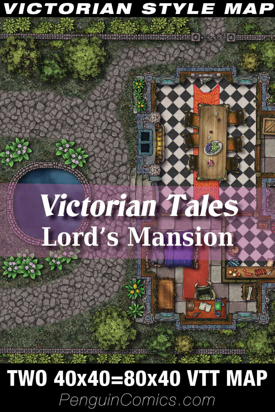 VTT Battle Maps - Victorian Tales: Lord's Mansion | Two VTT 40x40 Maps ...