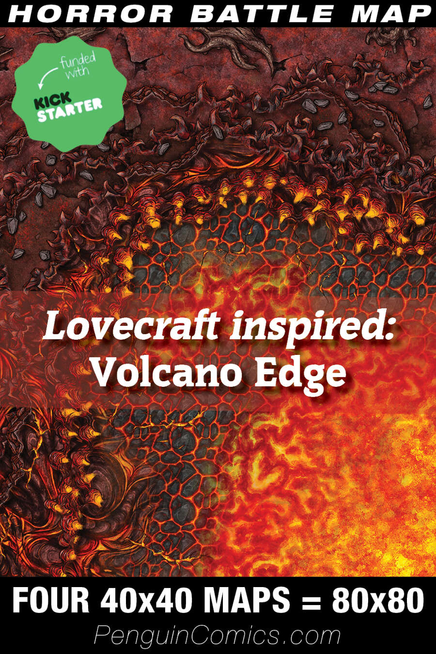 VTT Battle Maps - Lovecraft inspired: Volcano Edge - Four 40x40 maps ...