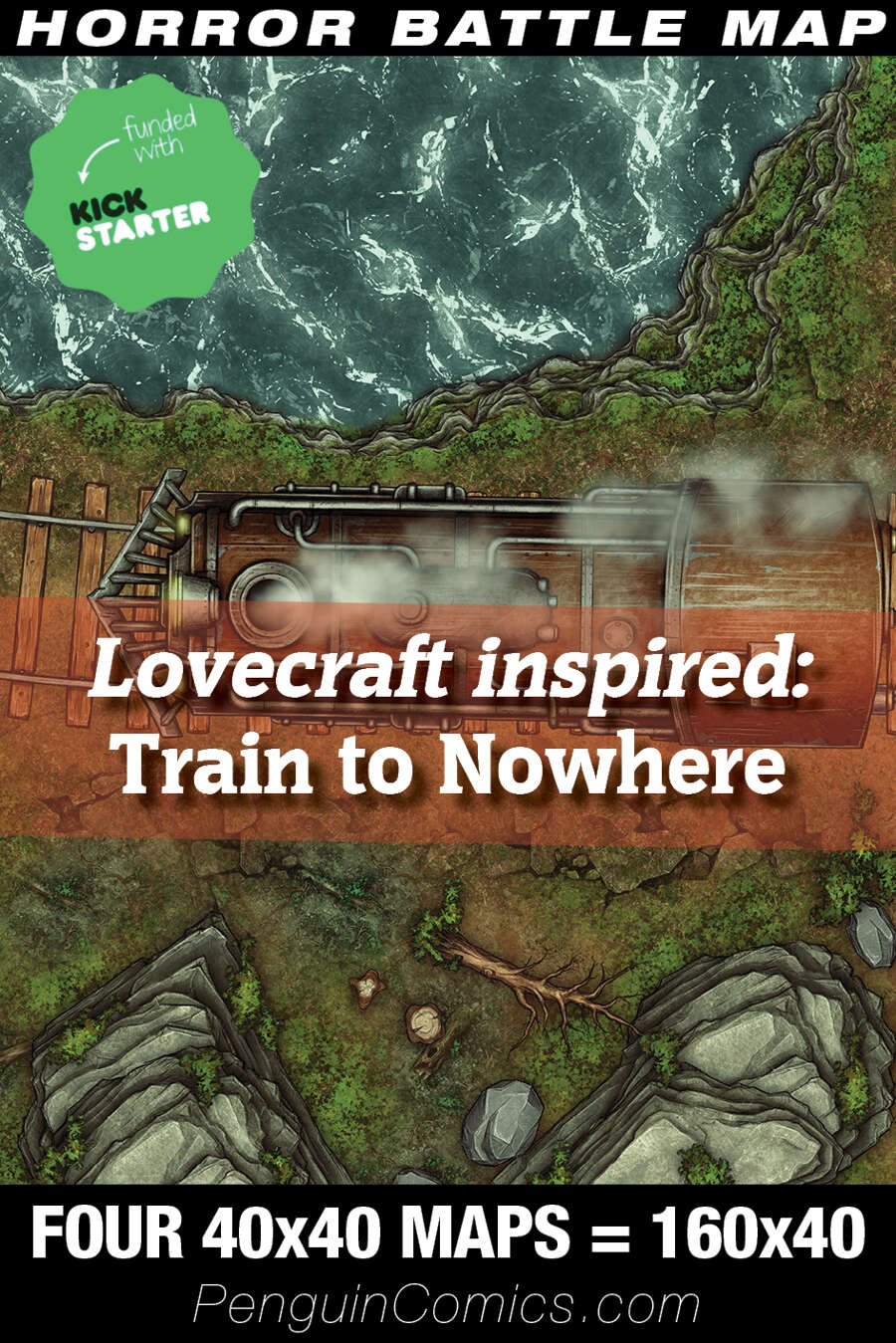 VTT Battle Maps - Lovecraft inspired: Train to Nowhere - Four 40x40 ...