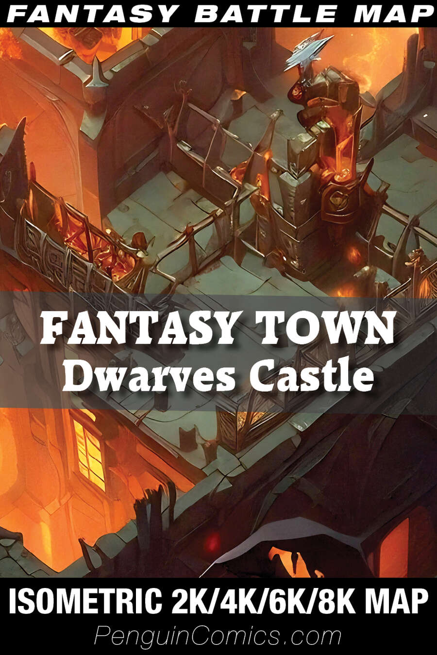 VTT Battle Maps - Fantasy Town: Dwarves Castle | One Isometric VTT Map - PenguinComics | VTT ...