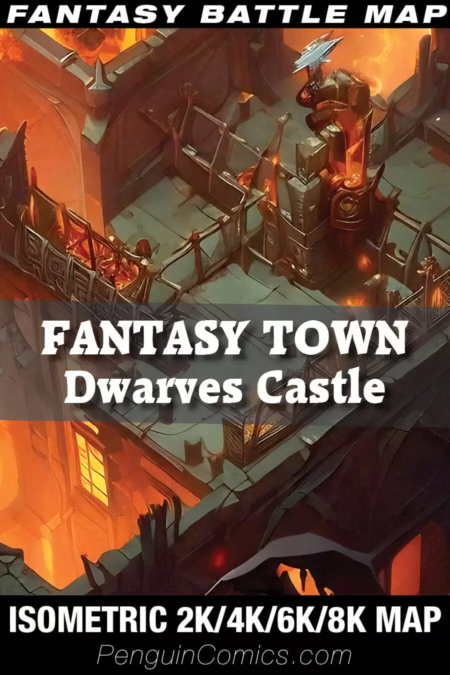 VTT Battle Maps - Fantasy Town: Dwarves Castle | One Isometric VTT Map ...