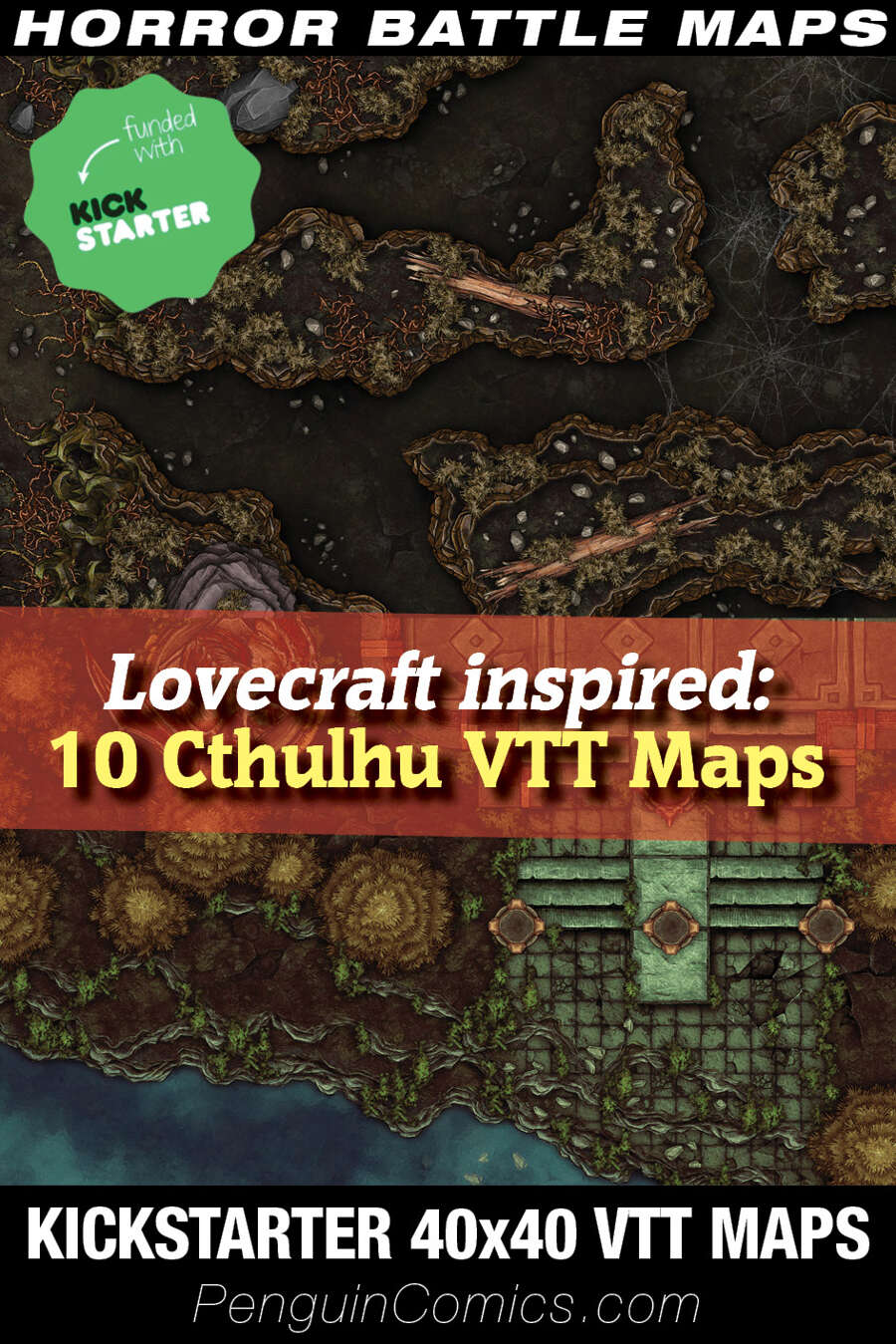 VTT Battle Maps: Lovecraftian Inspired: 10 Cthulhu Maps [BUNDLE ...