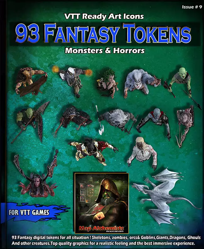 93 fantasy Monsters & horror tokens - Map alchemists | DriveThruRPG