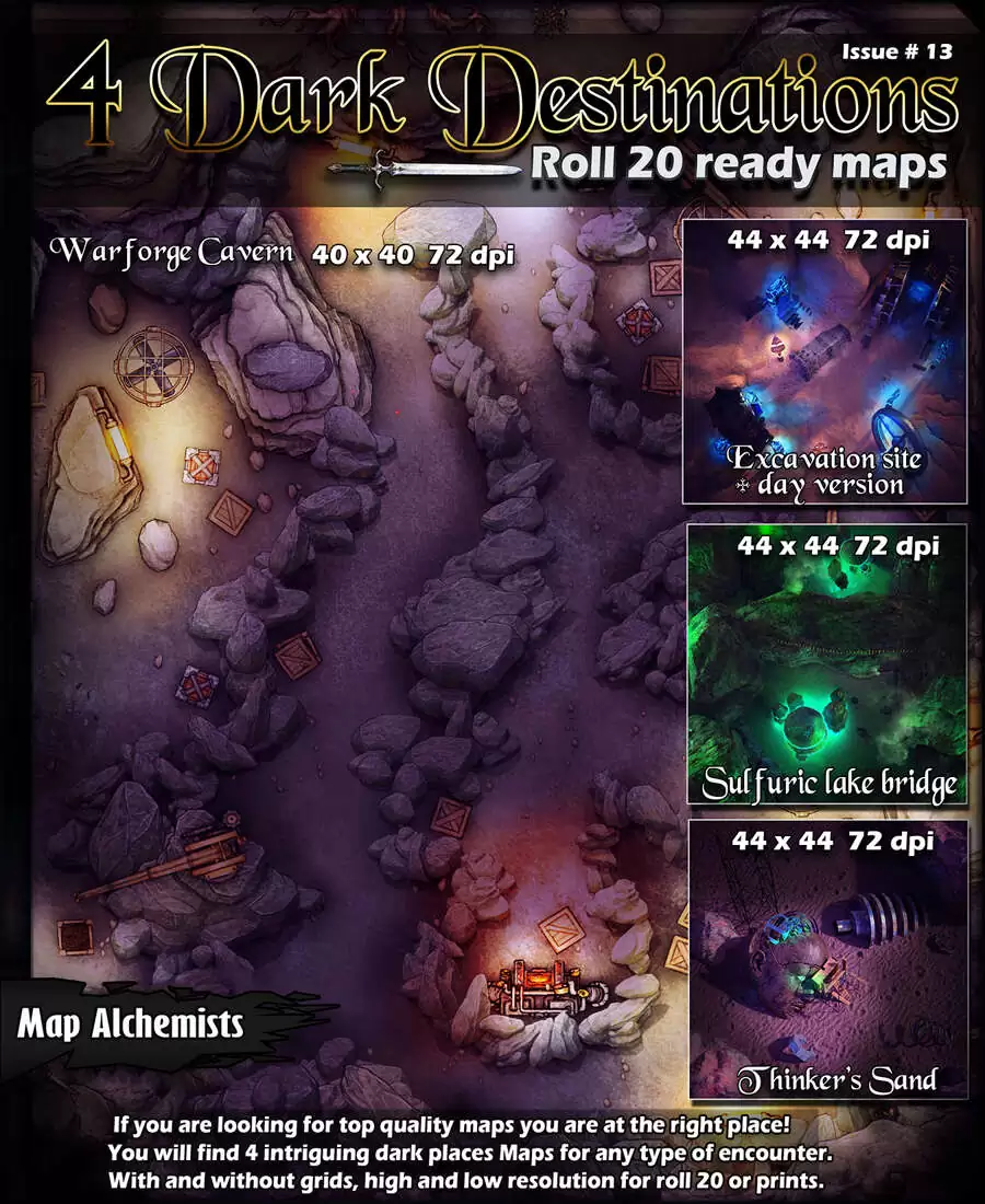 4 Dark destination Maps for Roll 20 and printing - Map alchemists ...