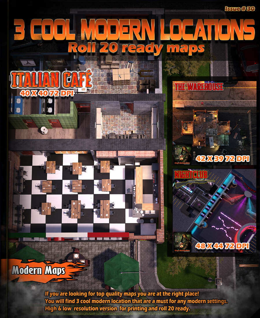 3 Cool modern maps locations - Map alchemists | DriveThruRPG