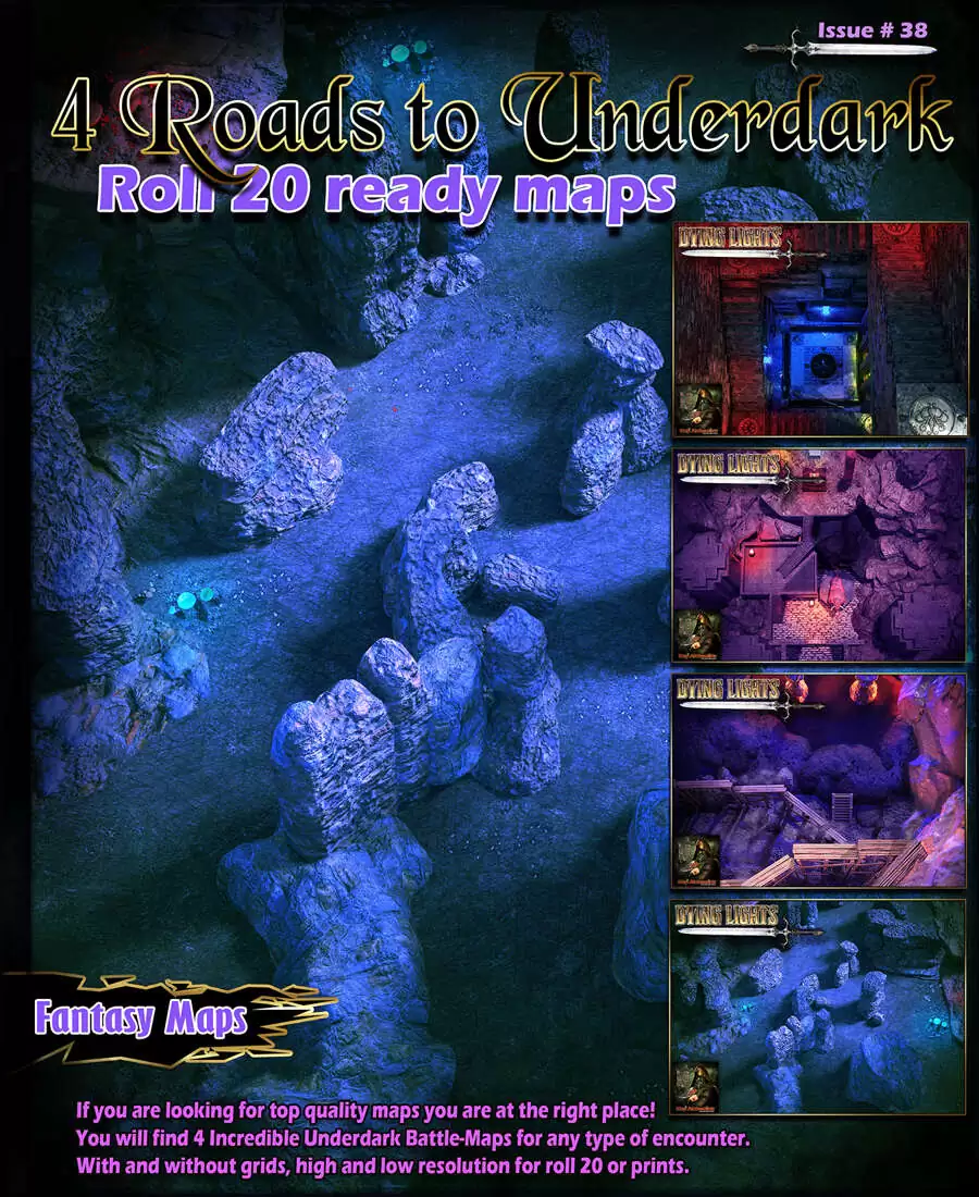 4 Roads of the Underdark Battle-Maps - Map alchemists | DriveThruRPG