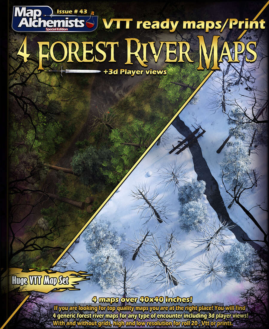 4 Beautiful forest river maps with 3d player views - Map alchemists ...