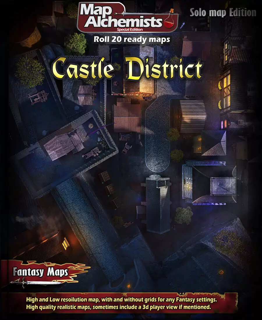 The Castle District Map - Map alchemists | DriveThruRPG