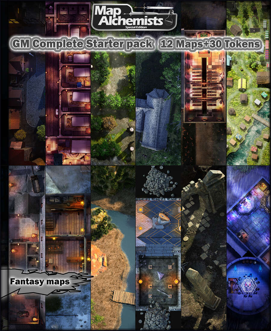 Game Master 12 Maps Starter Pack +3d views and tokens - Map alchemists ...