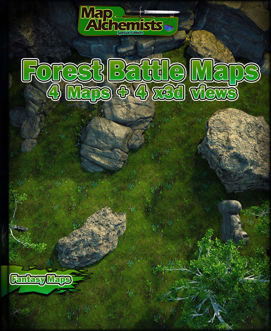 4 Forest Battlemaps - Map alchemists | DriveThruRPG