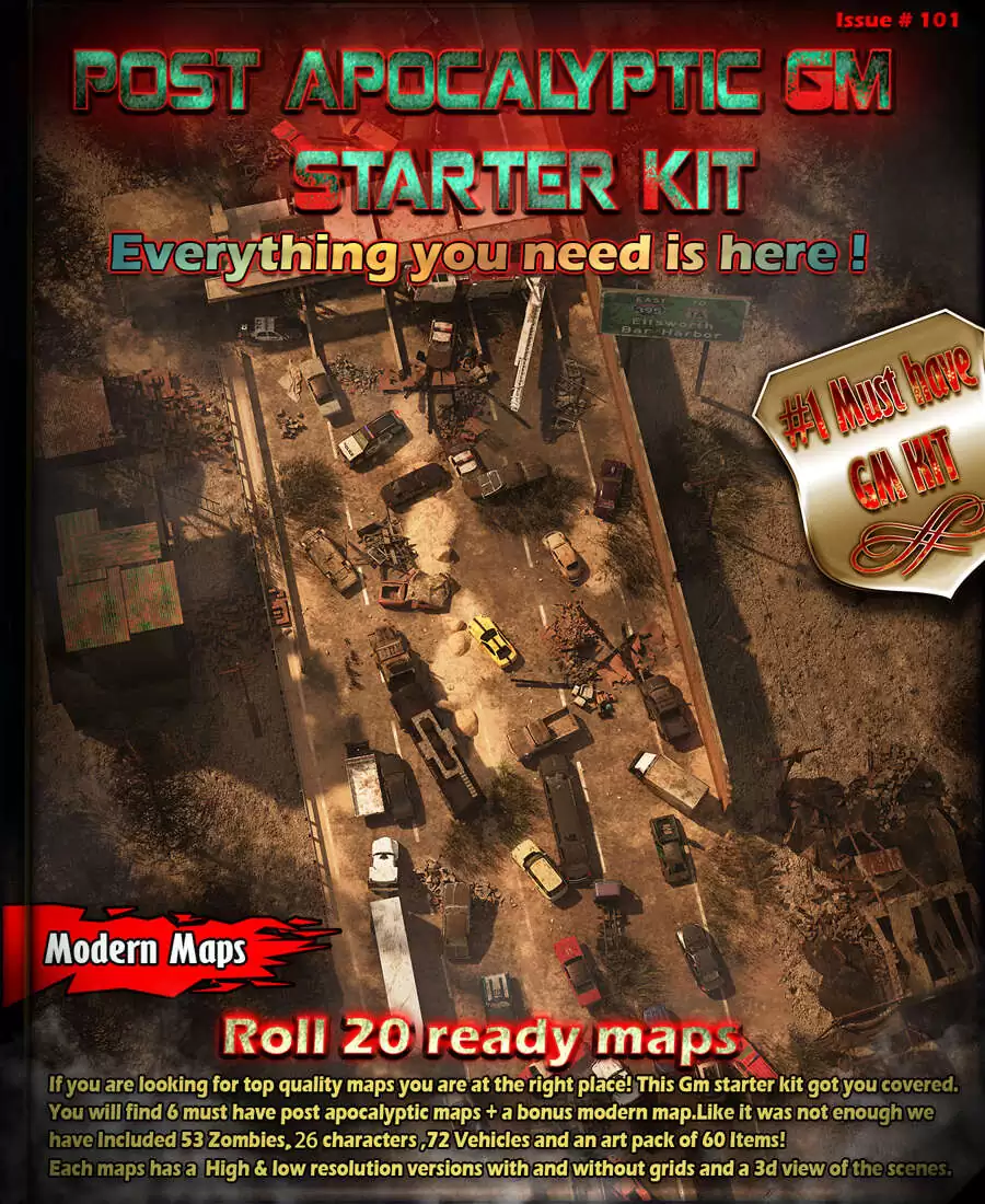 Post Apocalyptic Giant ''GM STARTER PACK'' - Map alchemists | DriveThruRPG