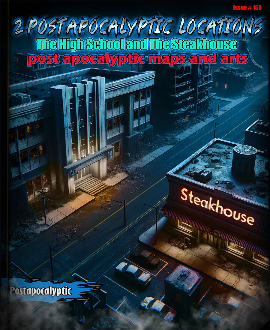 2 Post-apocalyptic Maps/ The high school and the steakhouse + 41 ...