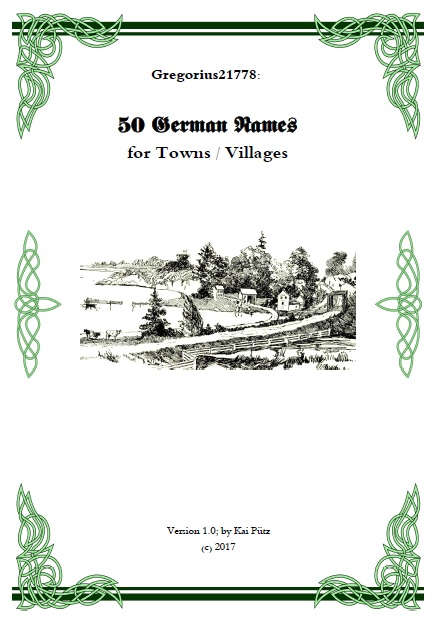 Gregorius21778: 50 German Names for Towns/Villages - Kai Pütz a.k.a ...