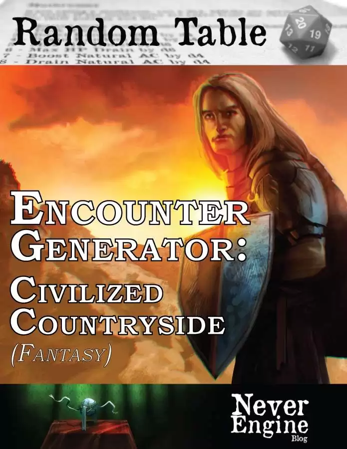 Encounter Generator - Civilized Countryside (Fantasy) - Never Engine | DriveThruRPG