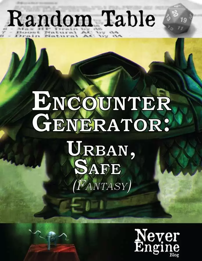 Encounter Generator - Urban, Safe (Fantasy) - Never Engine | DriveThruRPG