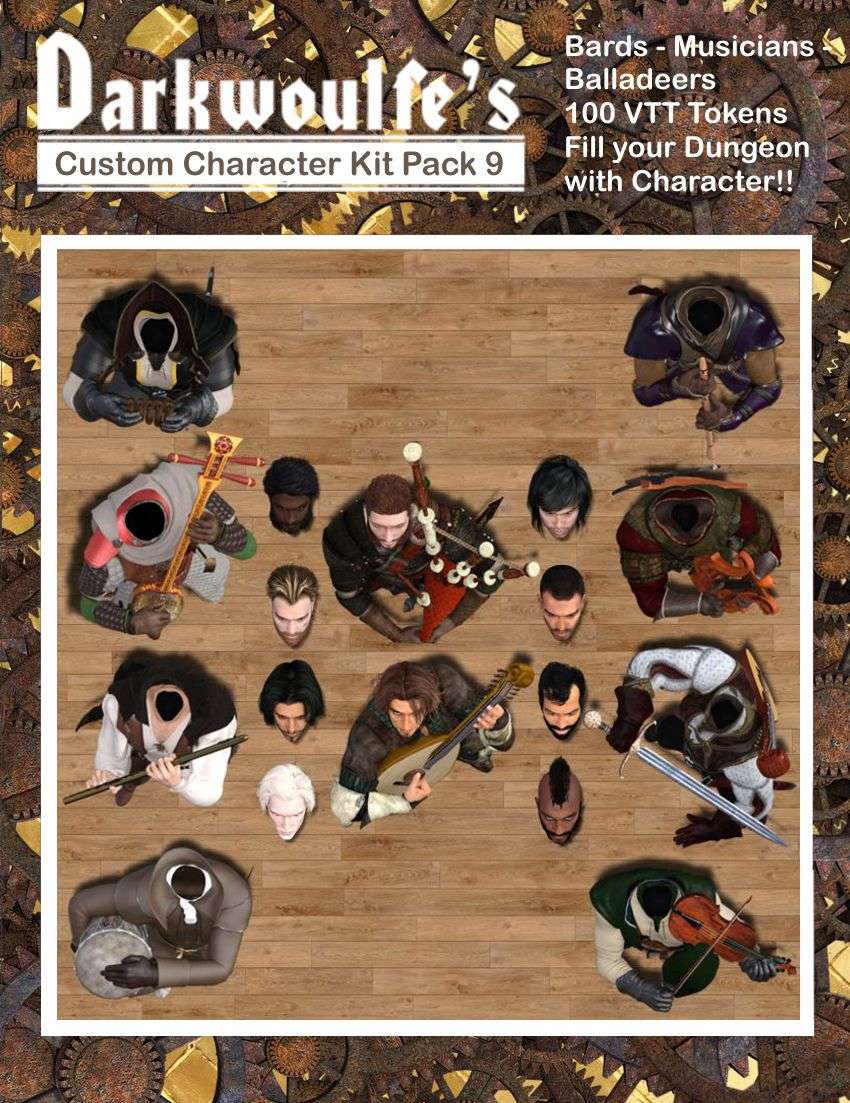 Darkwoulfe's Virtual Tabletop(VTT) Token Pack - Customizable Character ...
