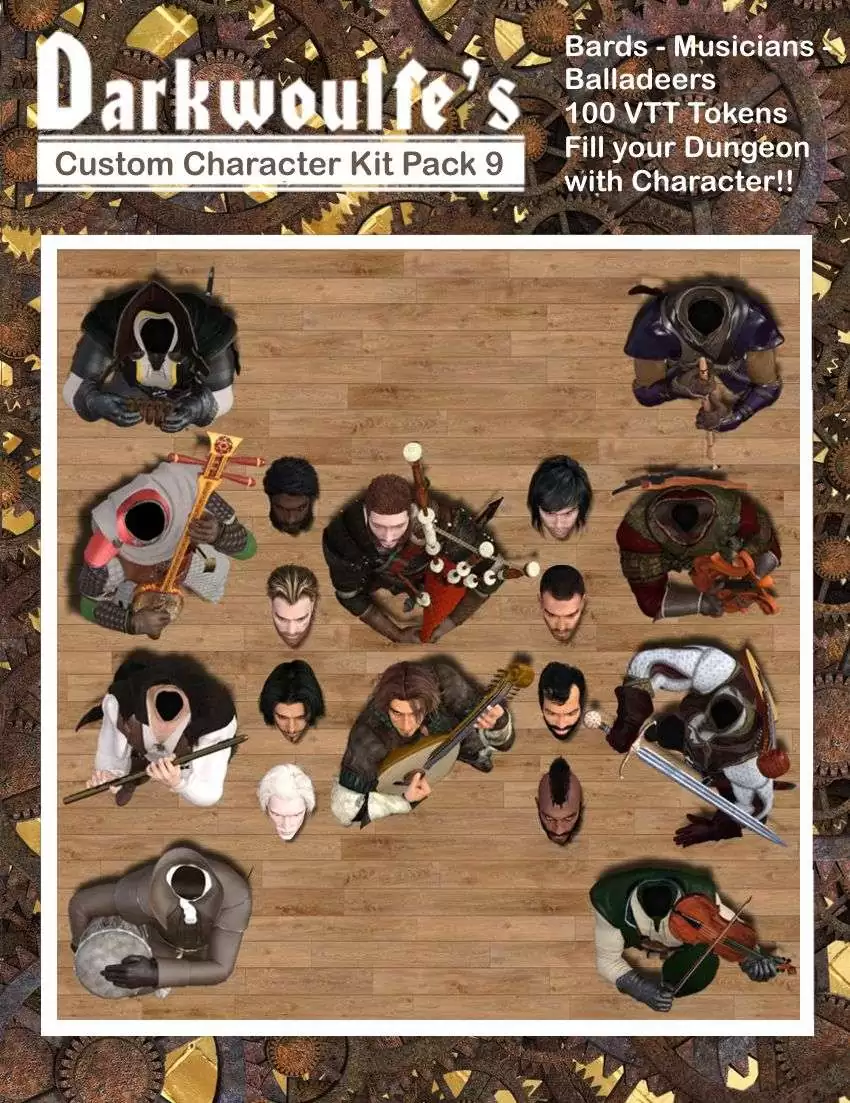 Darkwoulfe's Virtual Tabletop(VTT) Token Pack - Customizable Character ...
