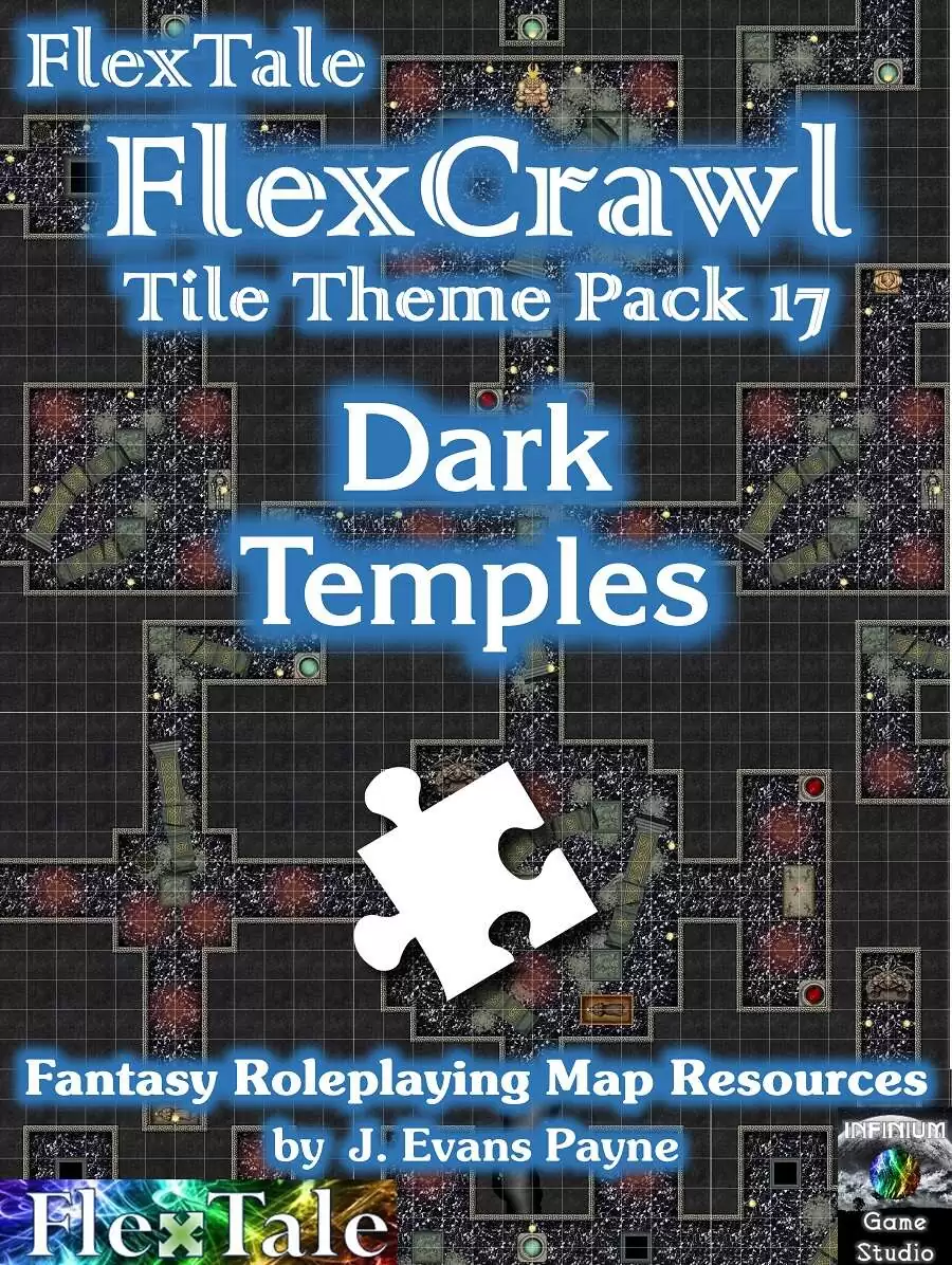 FlexTale FlexCrawl Tile Theme Pack DNG-17: Dark Temples - Infinium Game Studios | DriveThruRPG