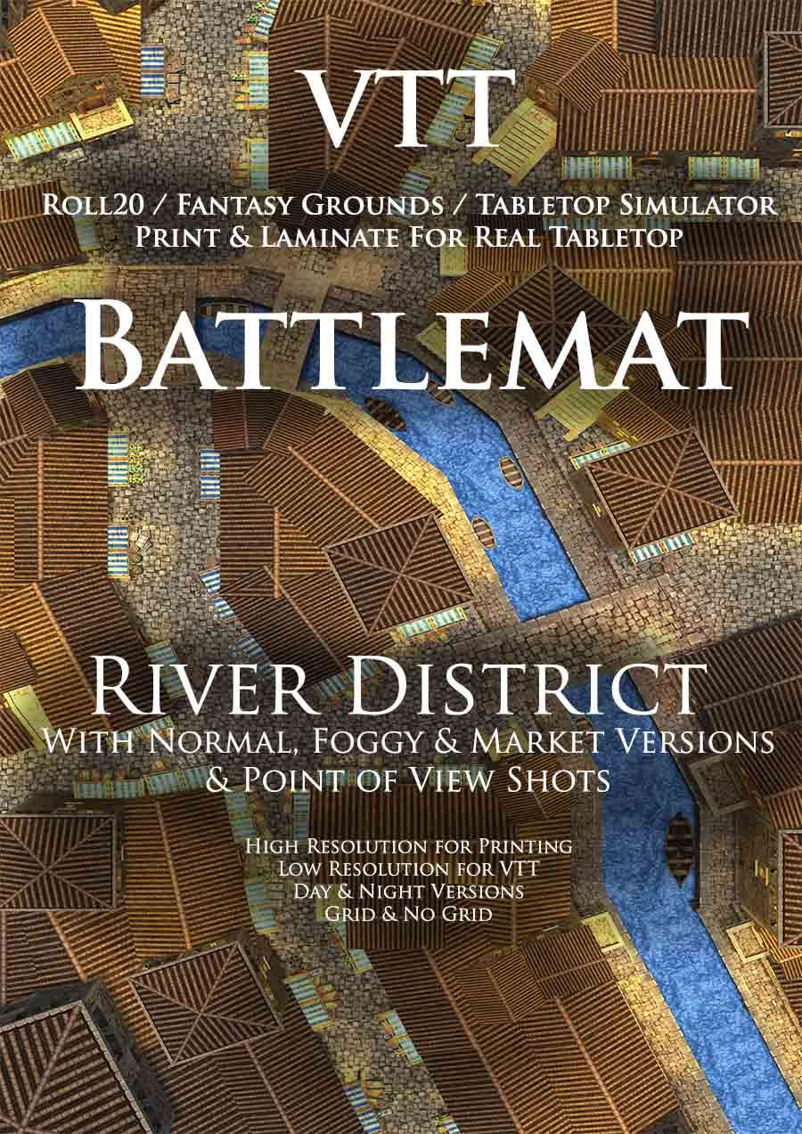 VTT Battlemap - River District - DM Philosophy | City Based Battle Maps ...