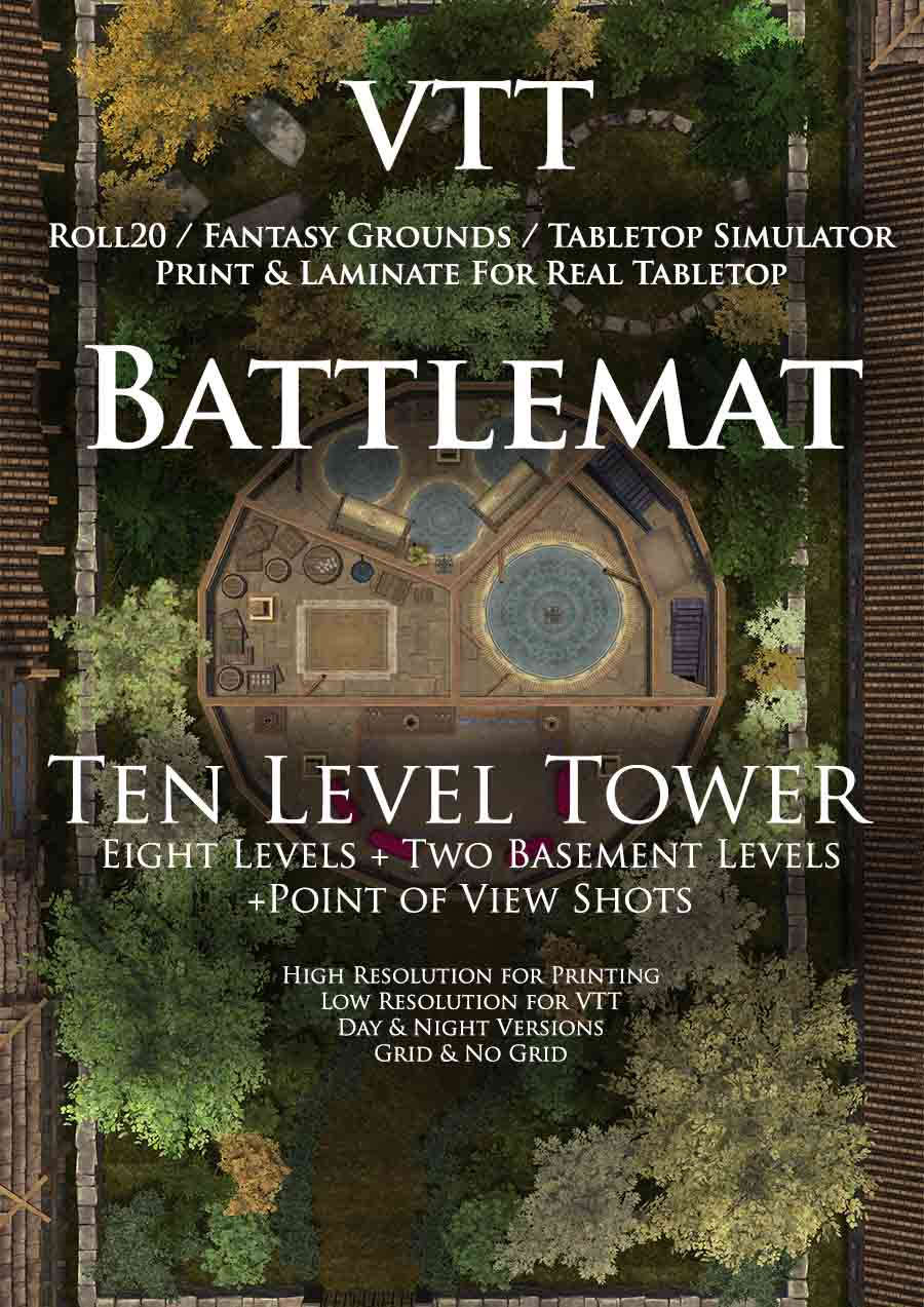VTT Battlemap - Ten Level Tower - DM Philosophy | City Based Battle ...