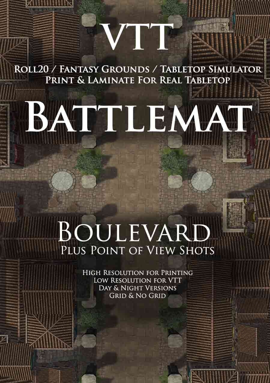 VTT Battlemap - Boulevard - DM Philosophy | City Based Battle Maps ...