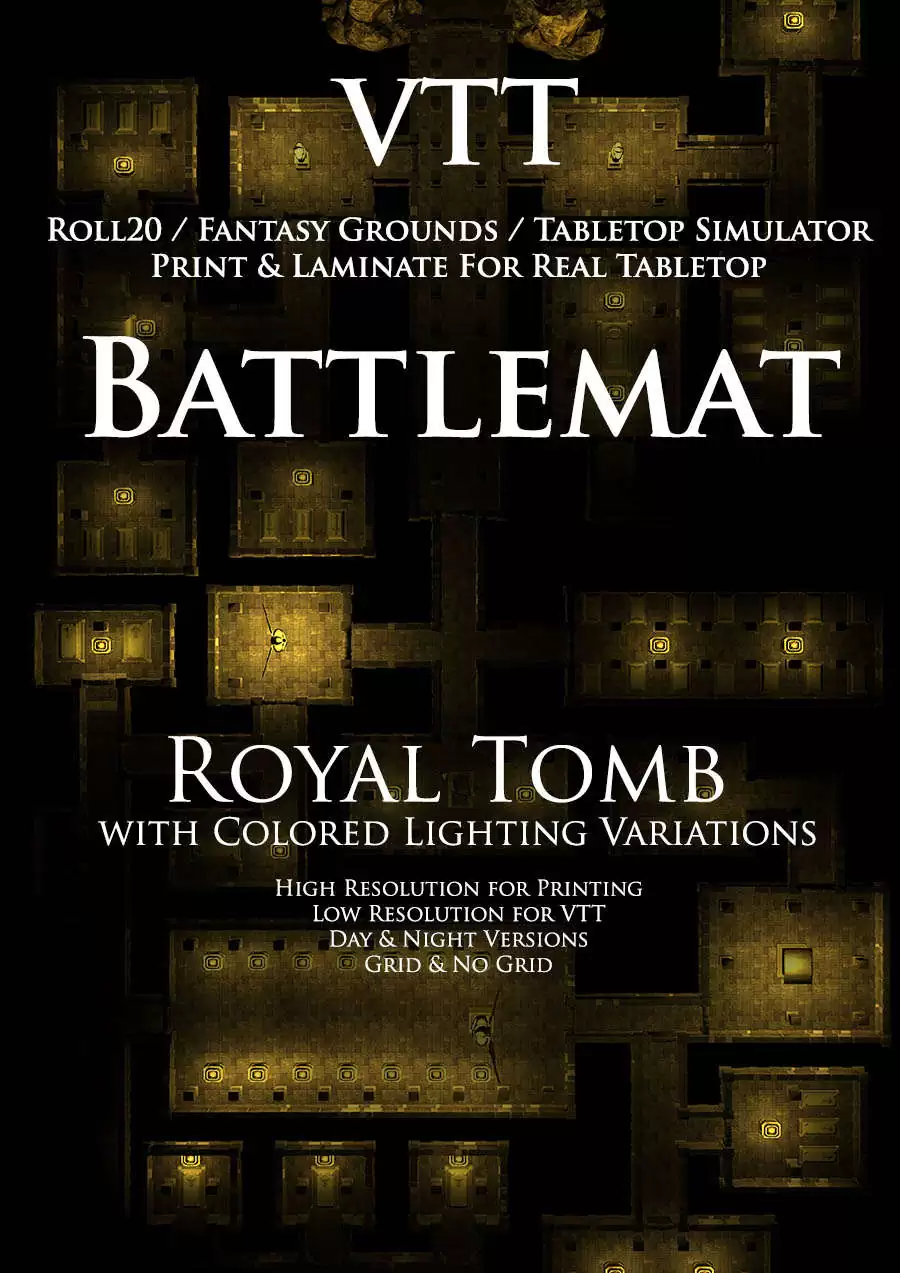 VTT Battlemap - Royal Tomb - DM Philosophy | Mountain Themed Maps ...