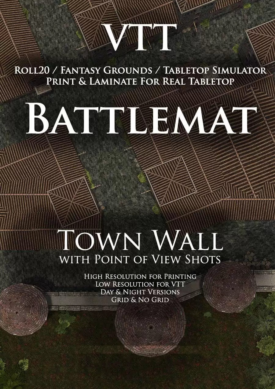 VTT Battlemap - Town Walls - DM Philosophy | City Based Battle Maps ...