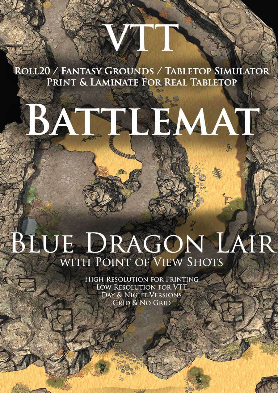 VTT Battlemap - Blue Dragon Lair - DM Philosophy | Mountain Themed Maps ...