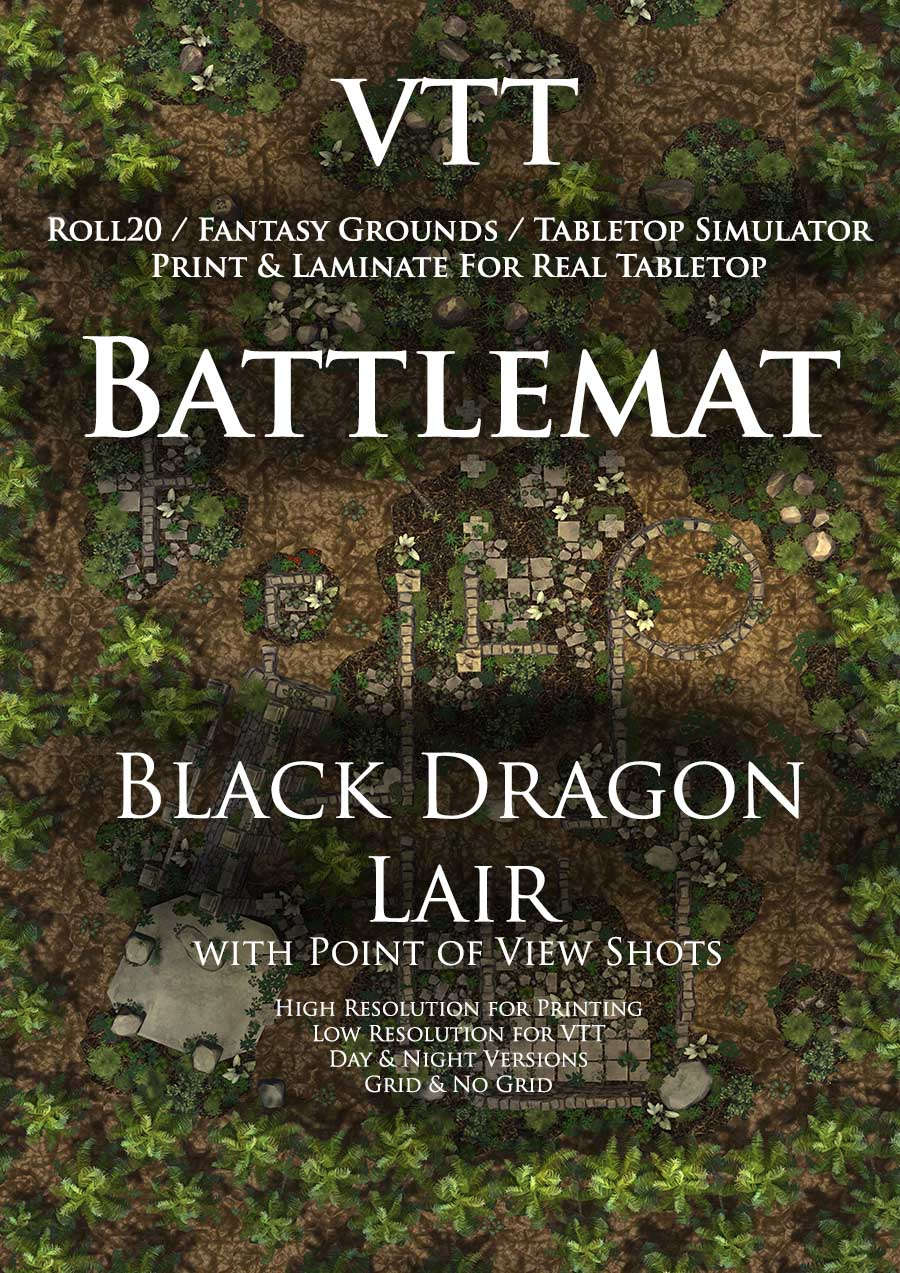 VTT Battlemap - Black Dragon Lair - DM Philosophy | DriveThruRPG